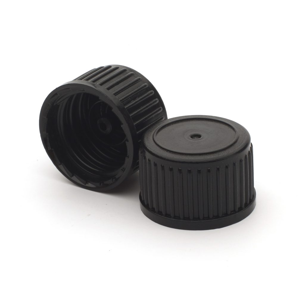 GL18 Black Boreseal Cap | Nekem Packaging