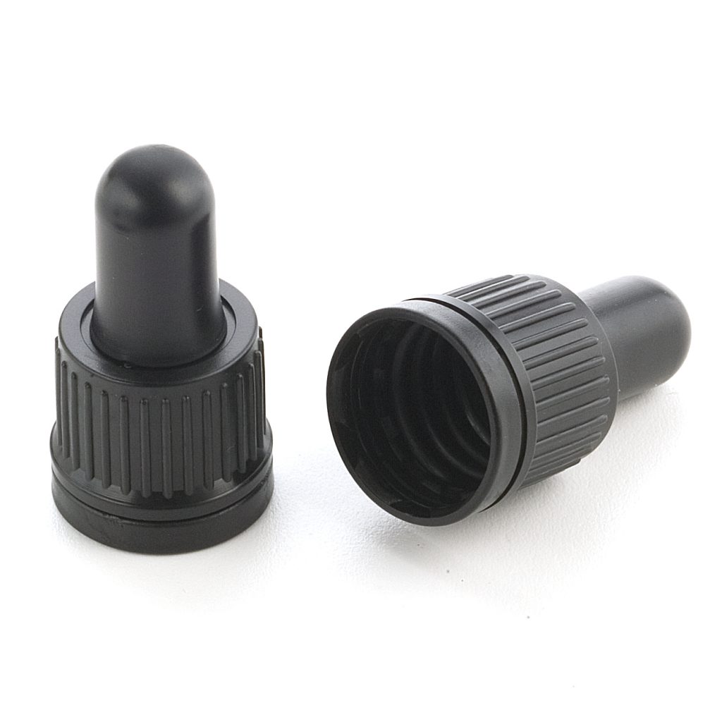 Black Tamper Evident Hole Cap, Black Bulb & 102mm Pipette | Nekem Packaging