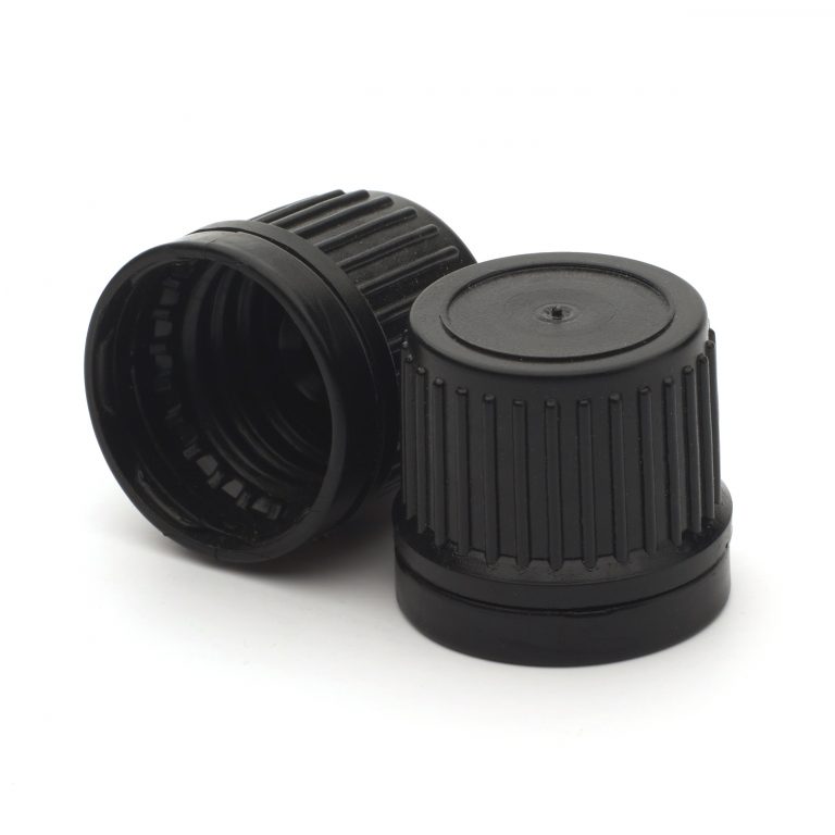 GL18 Black Tamper Evident Cap | Nekem Packaging
