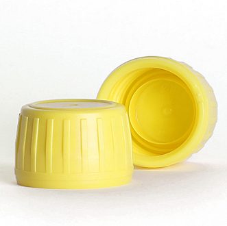 Yellow Tamper Evident Bore Seal Cap PP28 | Nekem Packaging