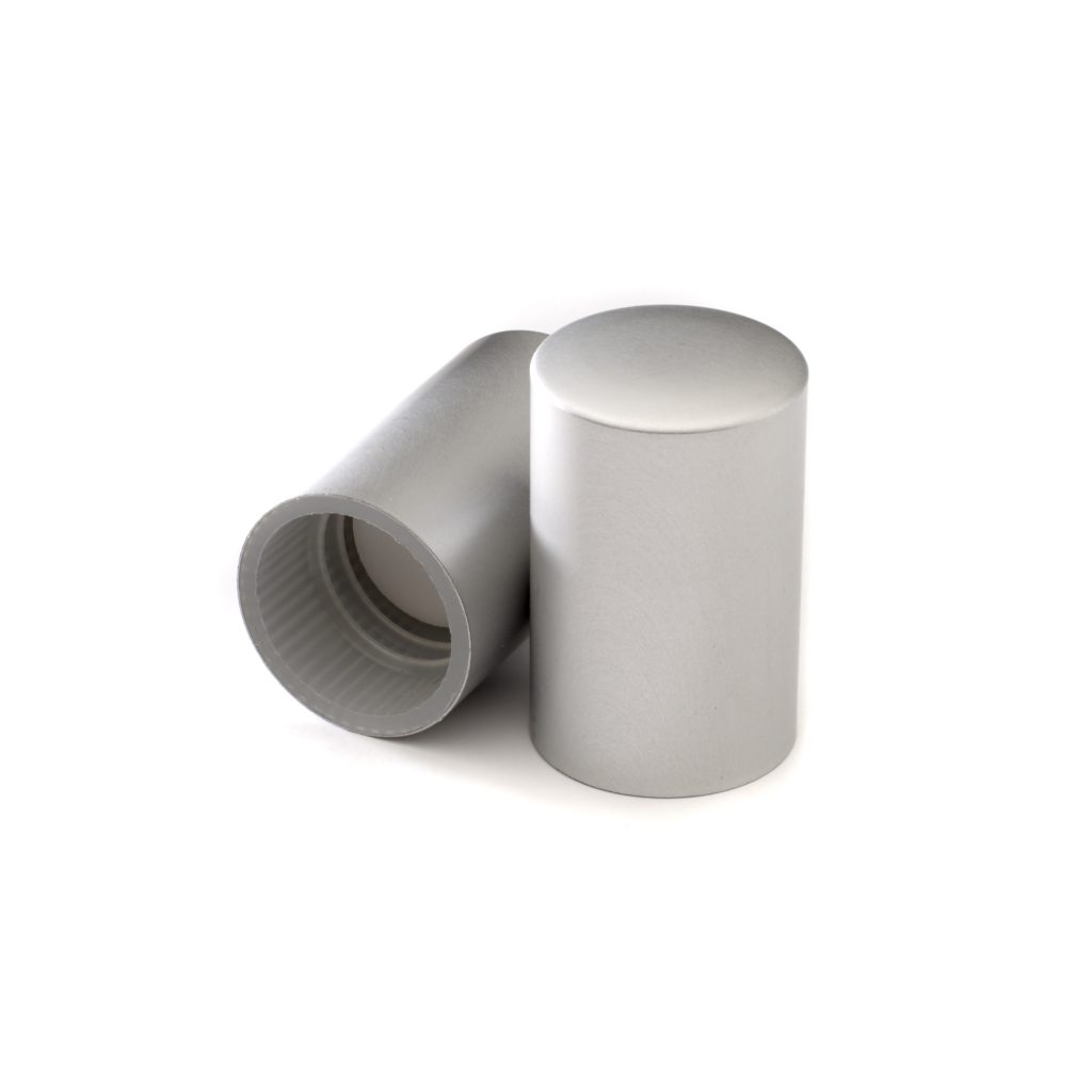 Matt Silver Plain EPE Wad Cap 18/415 22.2x35mm | Nekem Packaging